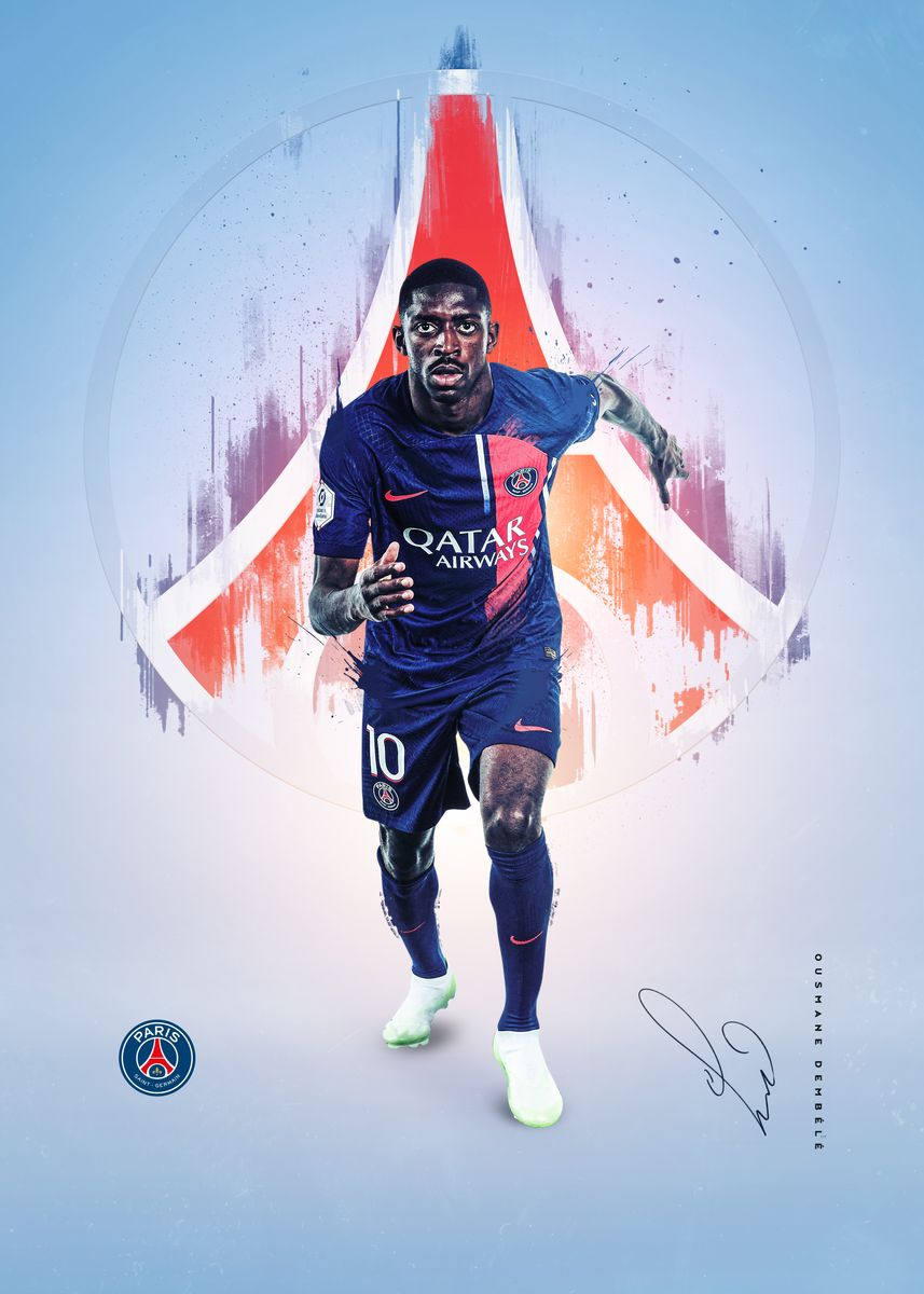 'Dembele' Poster, picture, metal print, paint by Paris Saint-Germain ...