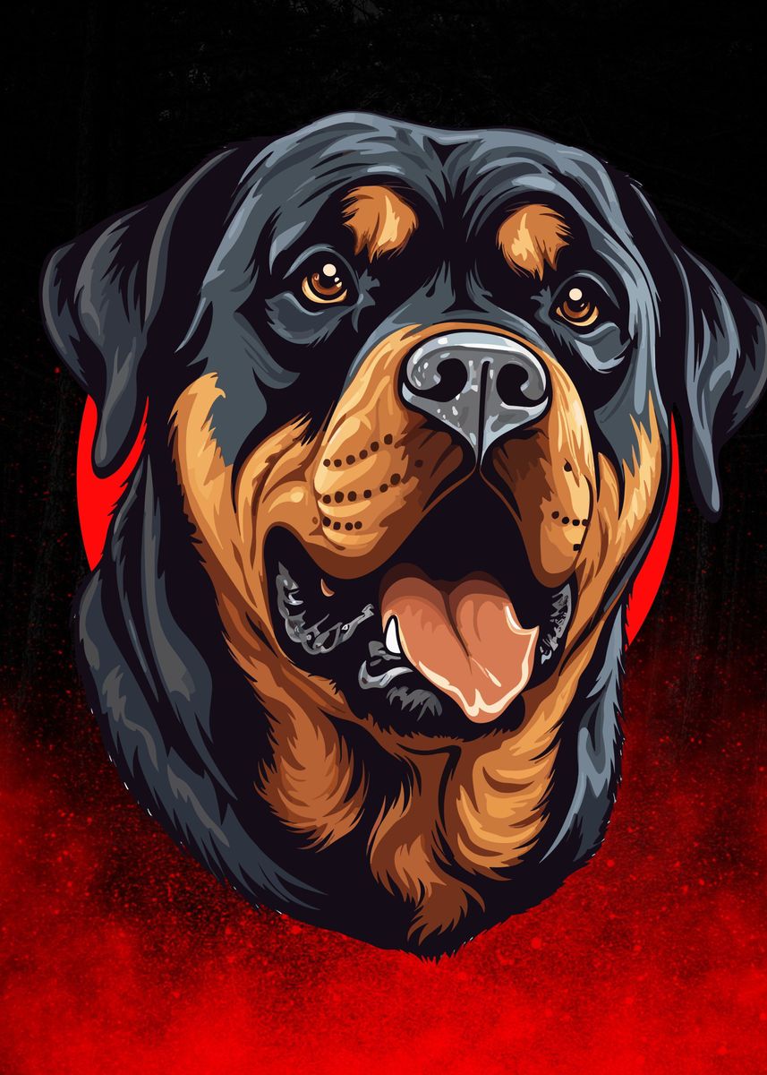 'the king dogs' Poster, picture, metal print, paint by Saidi Say | Displate