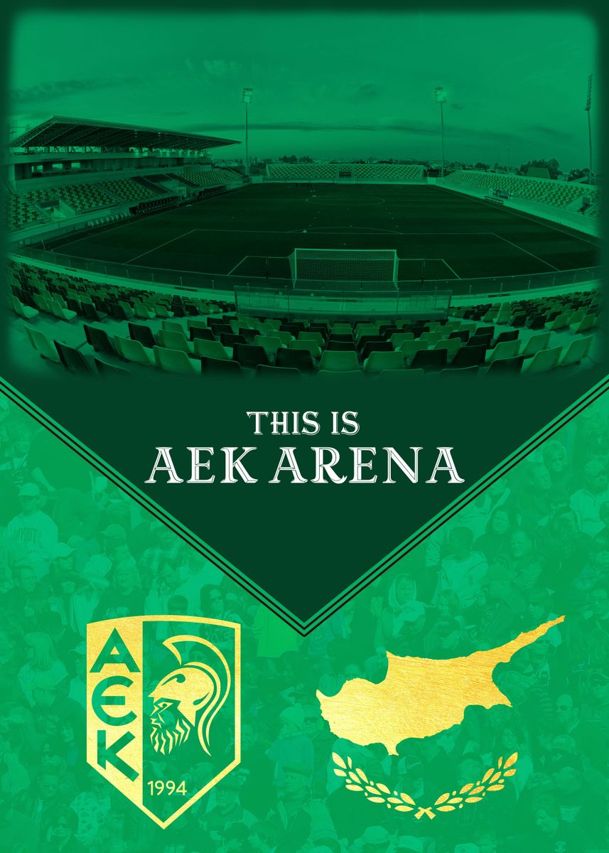 'AEK ARENA LARNACA' Poster, picture, metal print, paint by Franklin Ruben | Displate