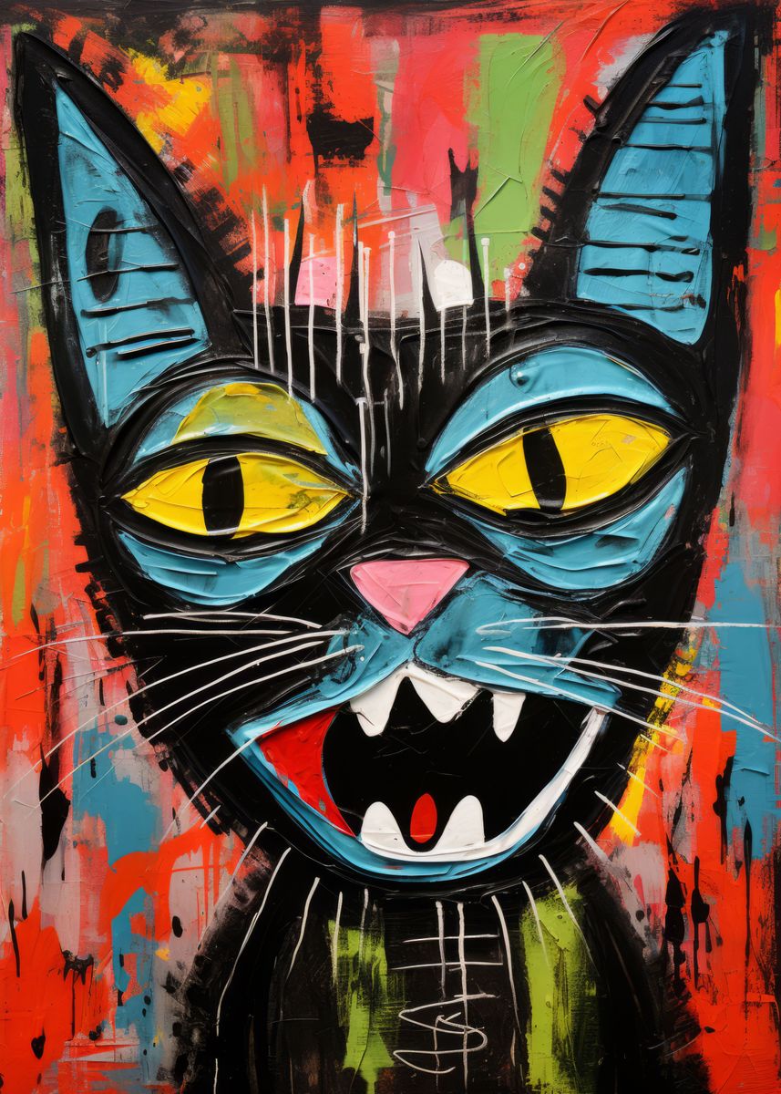 'Modern Surreal Cat' Poster, picture, metal print, paint by Craig ...