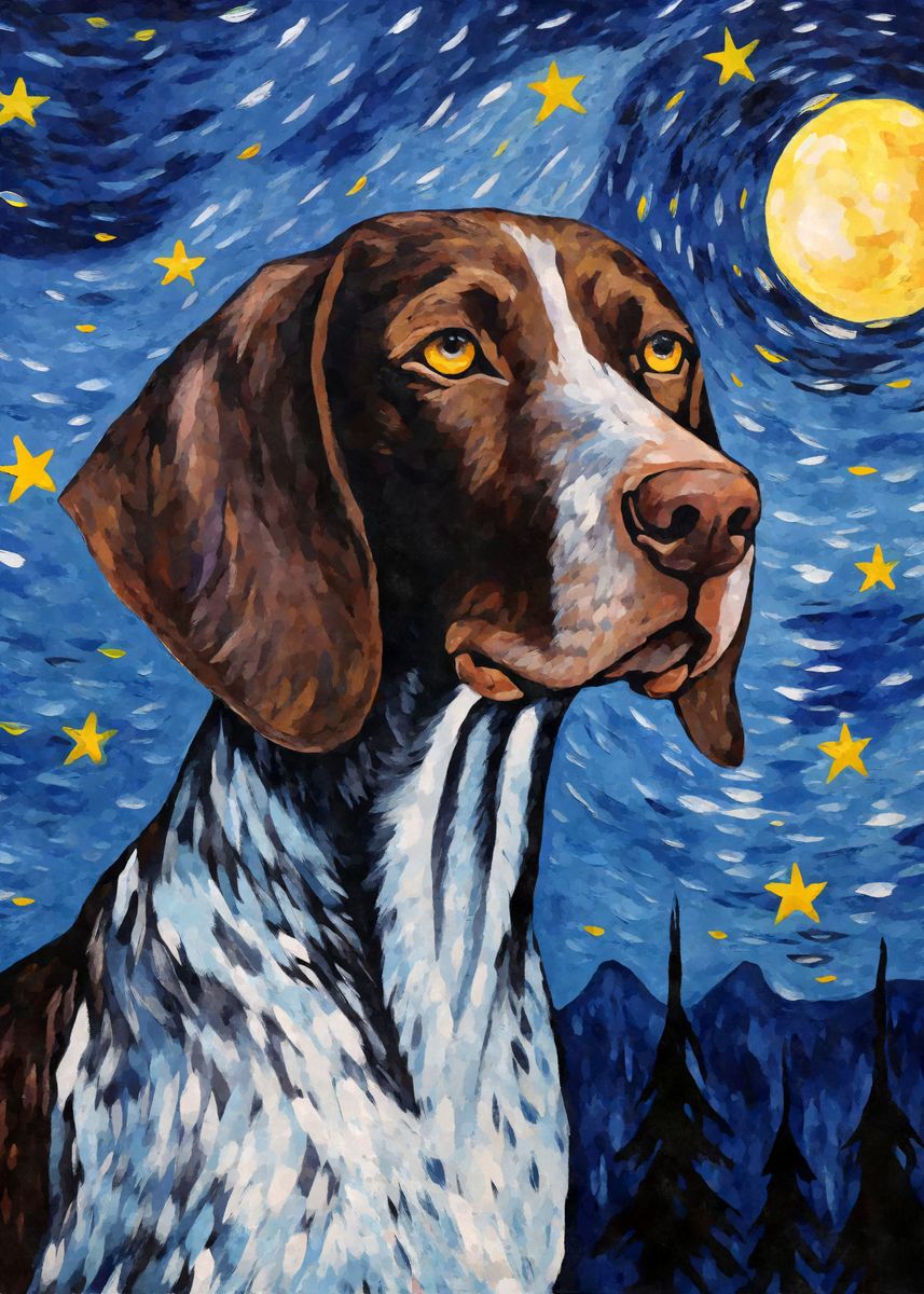 'German Shorthaired Pointer' Poster, picture, metal print, paint by ...