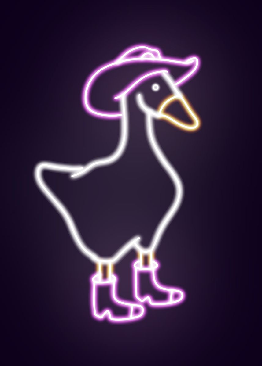 'Neon Goose Honk' Poster, picture, metal print, paint by Friendy Pet ...