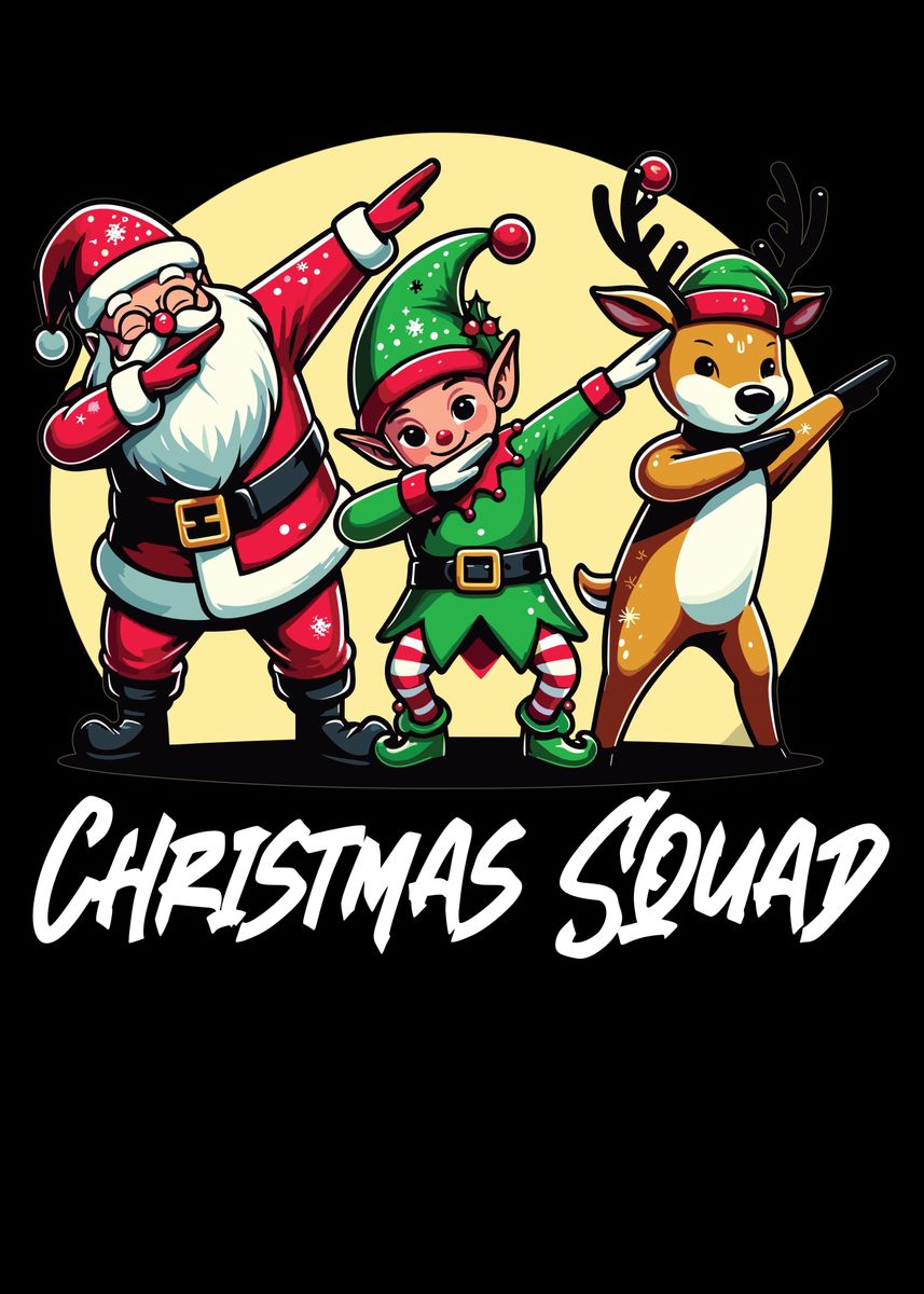 'Christmas Squad Santa' Poster, picture, metal print, paint by ZS C O M ...