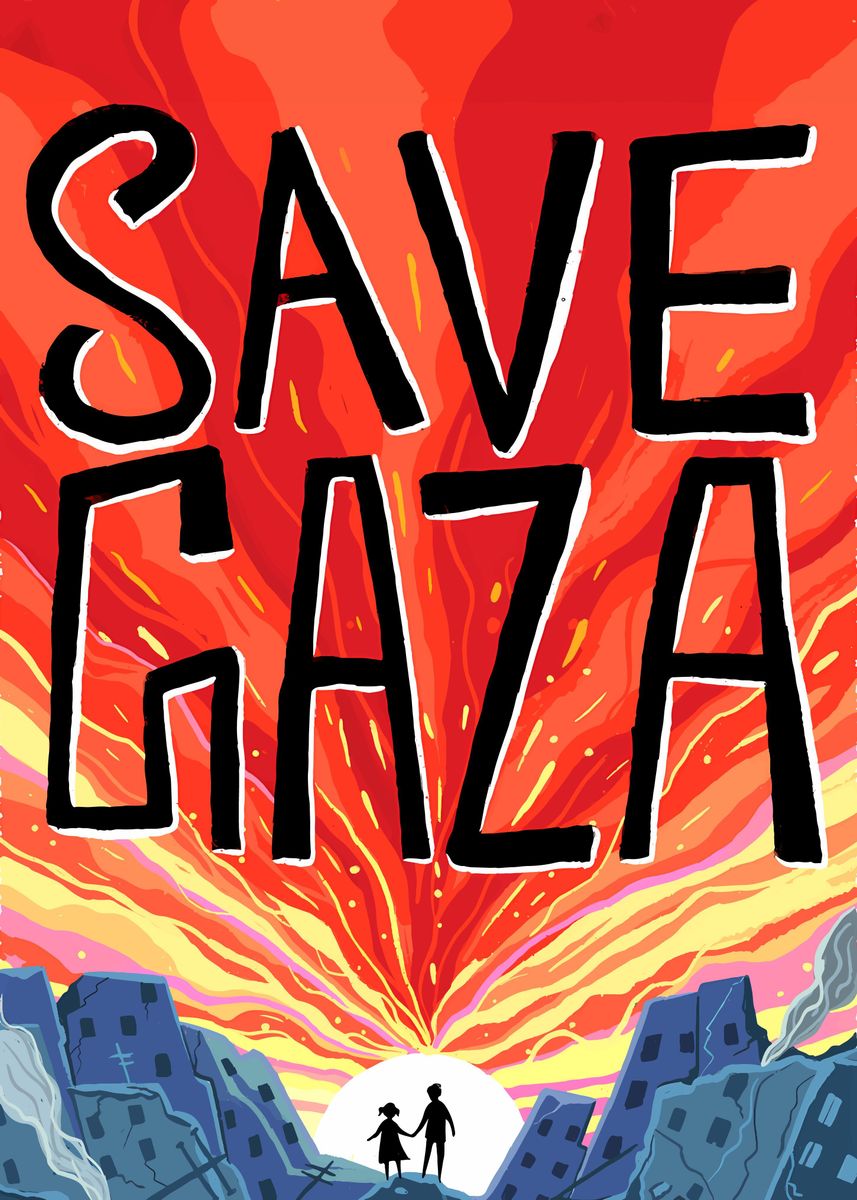 'save gaza ' Poster, picture, metal print, paint by Anima Art | Displate