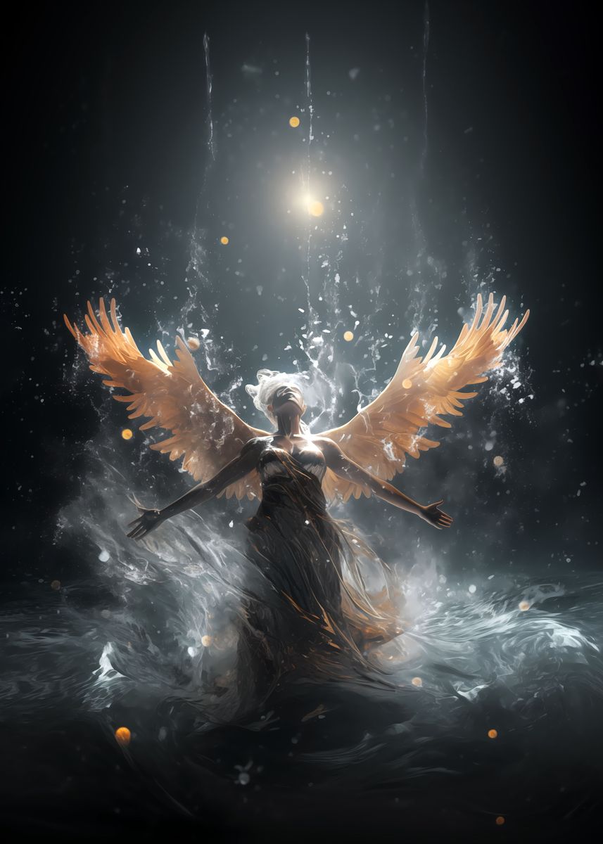 'Terra the Angel of Rain' Poster, picture, metal print, paint by Lucky ...