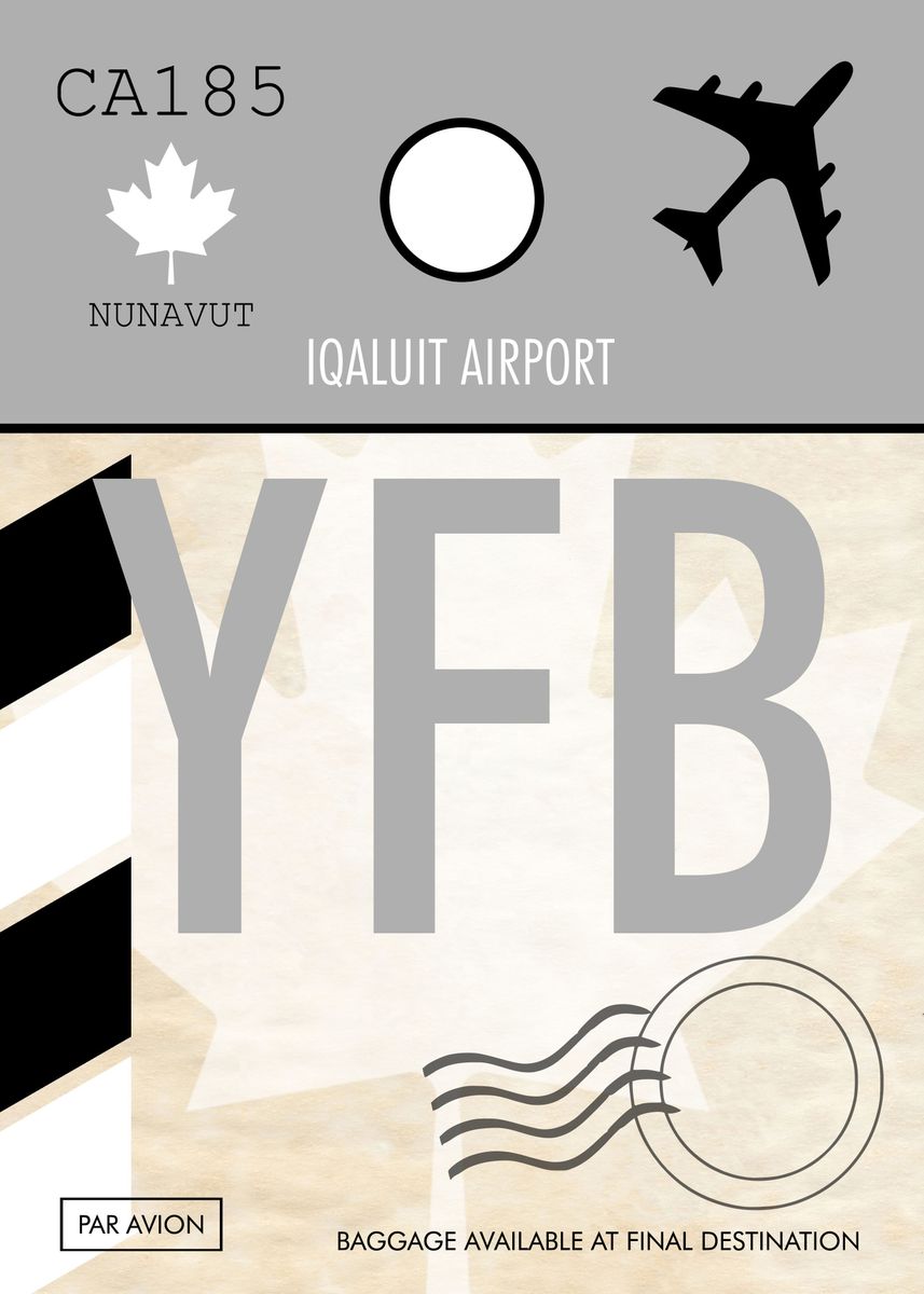 'IQALUIT NUNAVUT YFB CANADA' Poster, picture, metal print, paint by Atomic Chinook | Displate