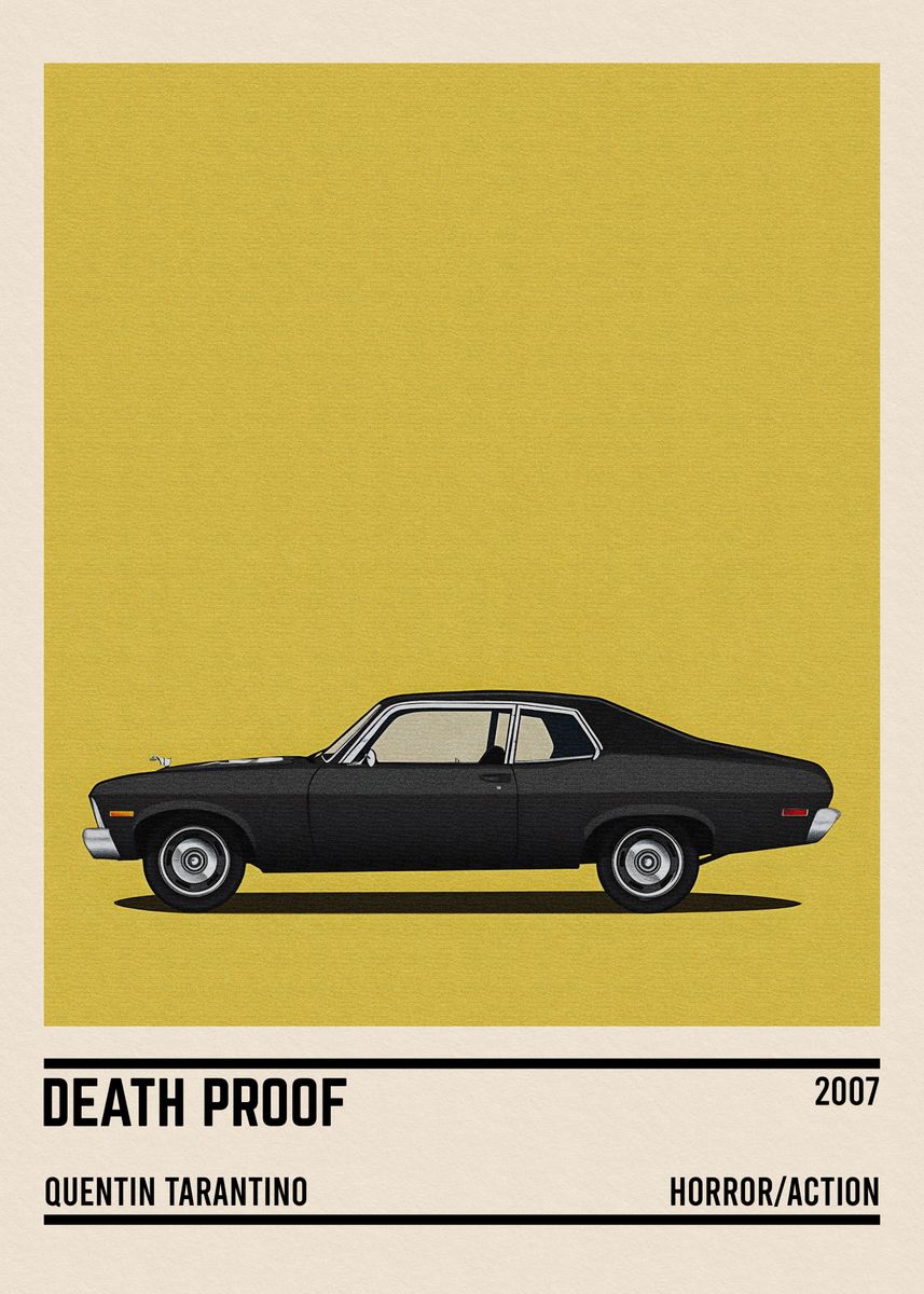 'Death Proof car' Poster, picture, metal print, paint by Louise Estrada ...