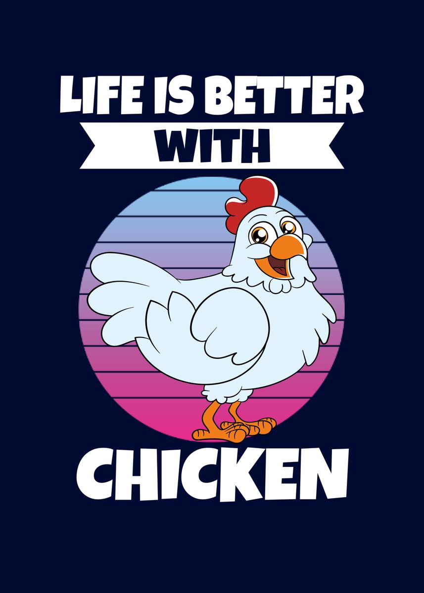 'Funny Chicken Cute Chicken' Poster, picture, metal print, paint by ...