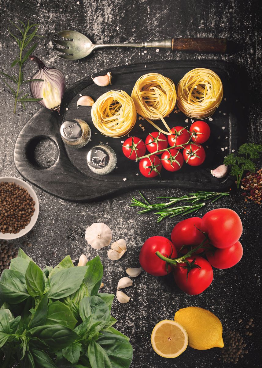 'Perfect pasta dish' Poster, picture, metal print, paint by Stefan Merz ...