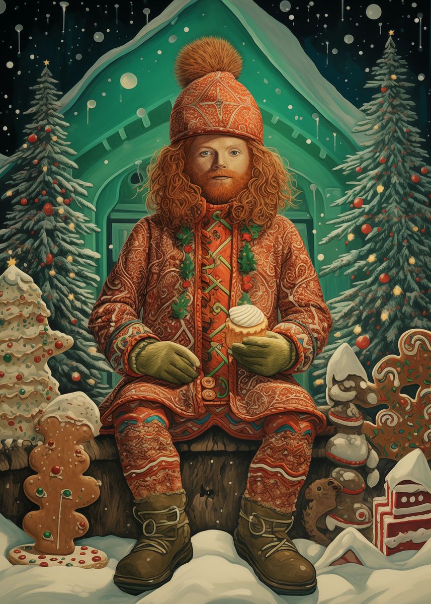 'Cute Gingerbread Man' Poster, picture, metal print, paint by Connor ...