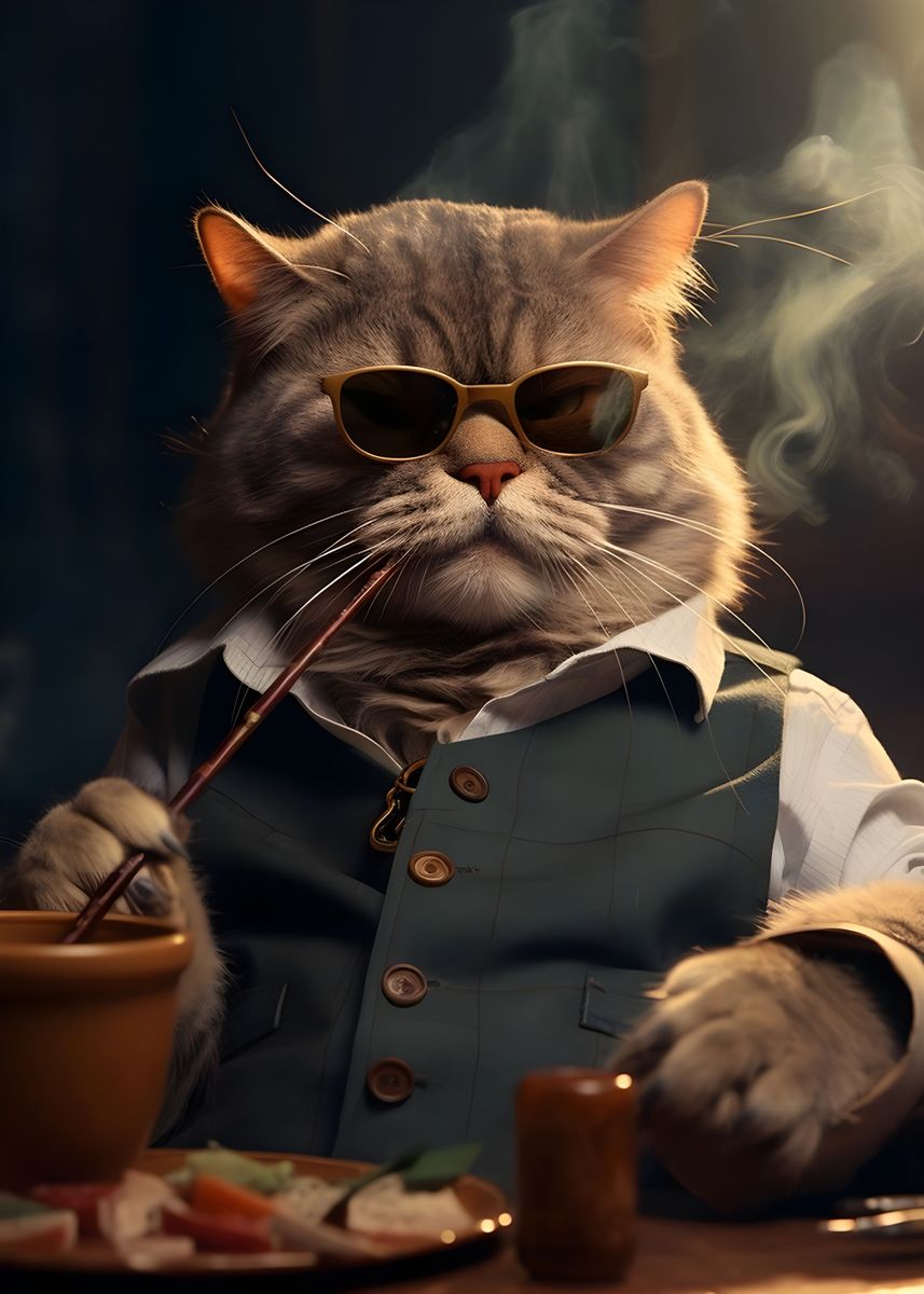 'The Cat Big Boss' Poster, picture, metal print, paint by Lucky Star ...