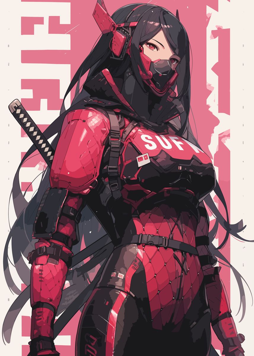 'Anime Girl' Poster, picture, metal print, paint by Hako | Displate