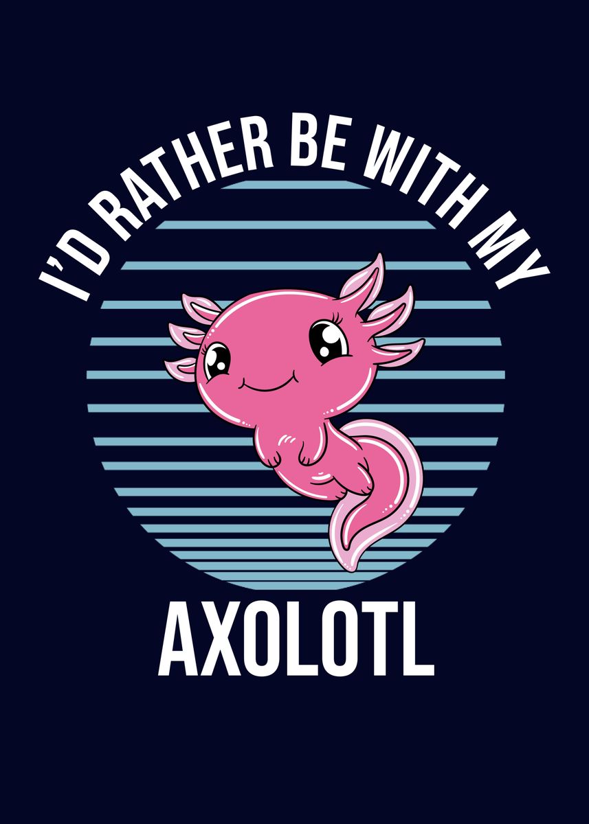 'Cute Baby Axolotl' Poster, picture, metal print, paint by MzumO | Displate