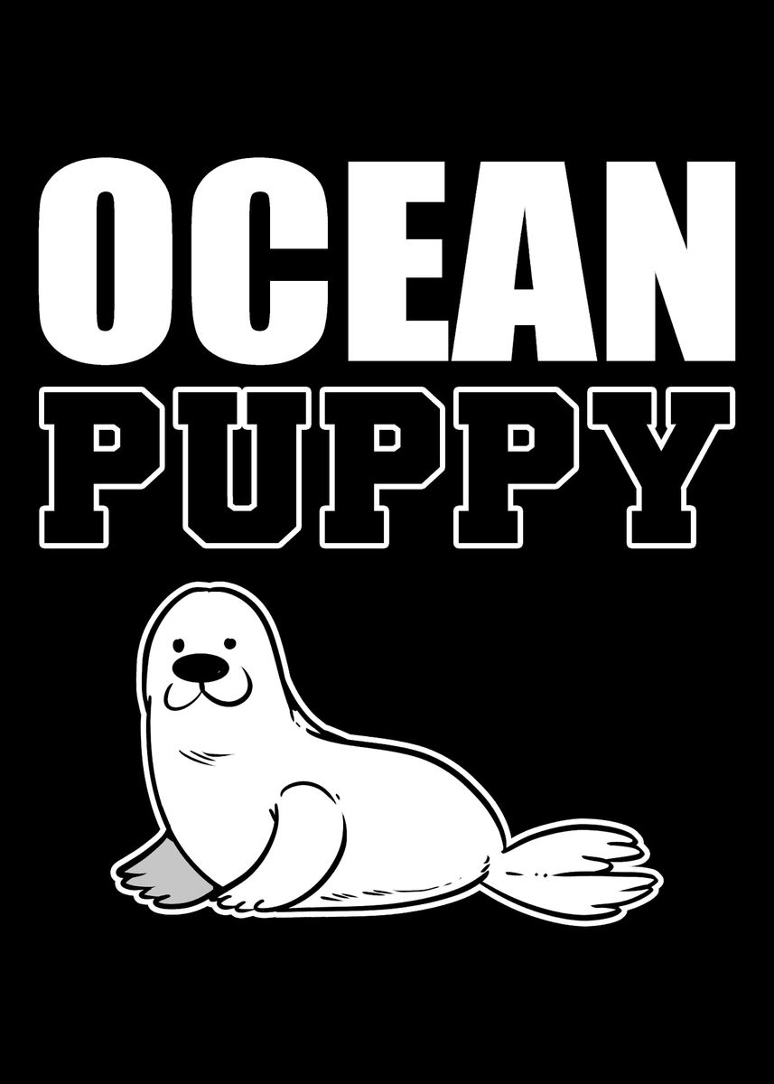 'Ocean Puppy Wildlife Rehab' Poster, picture, metal print, paint by ...
