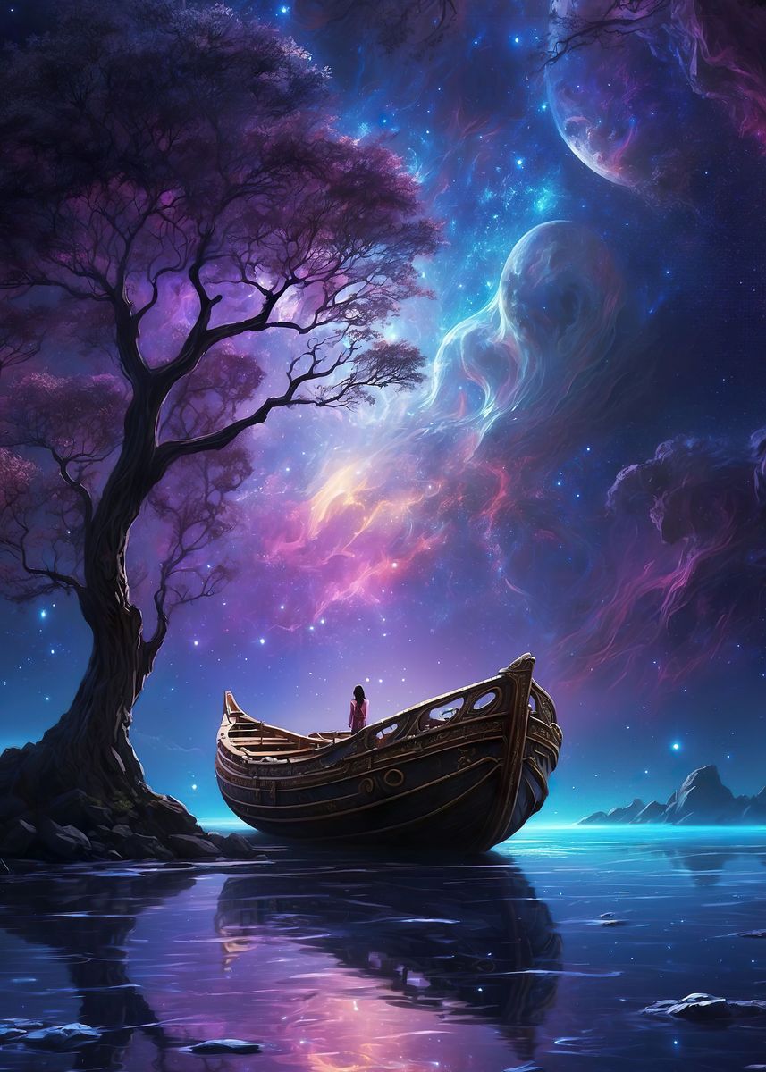 'Galaxy Universe Dreamscape' Poster, picture, metal print, paint by ...