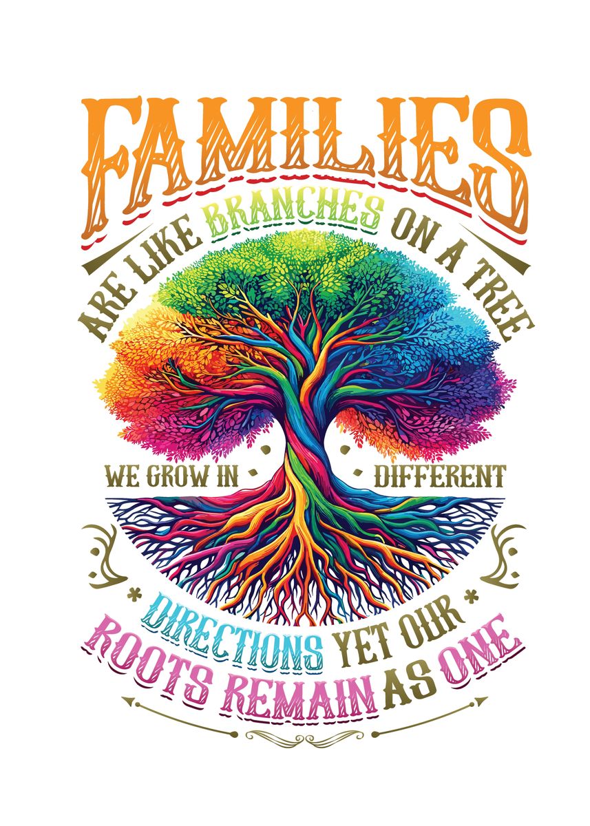 'Family Tree Roots Family' Poster, picture, metal print, paint by ...