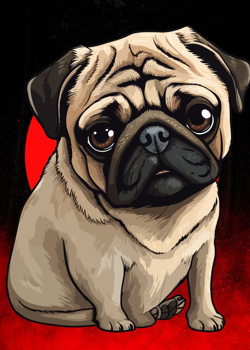 'dog' Poster, picture, metal print, paint by Saidi Say | Displate