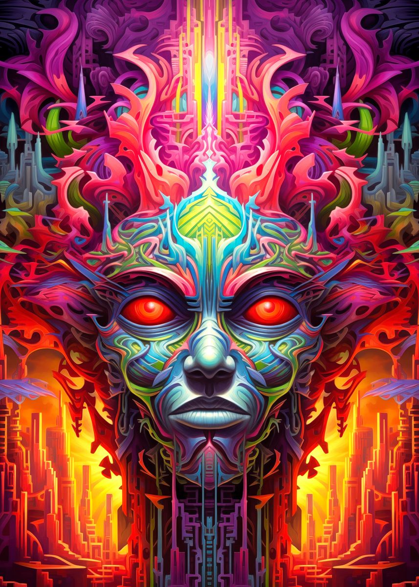 'Psychedelic Entity' Poster, picture, metal print, paint by Pixel Ink ...