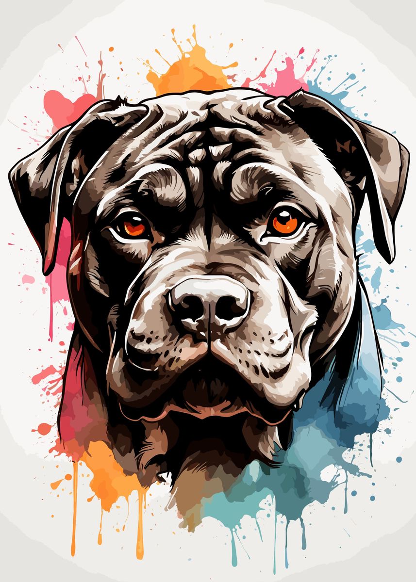 'Cane Corso Face' Poster, picture, metal print, paint by Jaman Store ...