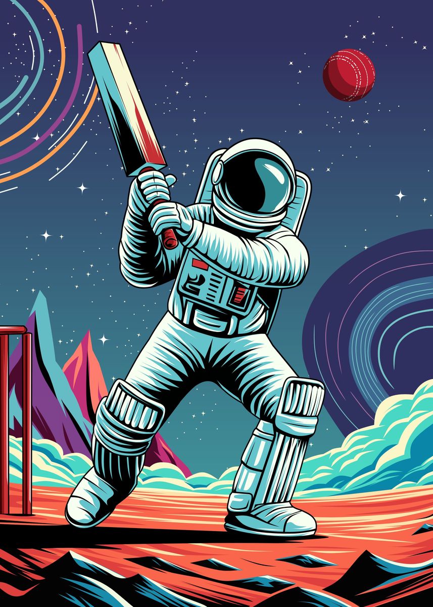 'Cricket with Astro' Poster, picture, metal print, paint by Miracle ...