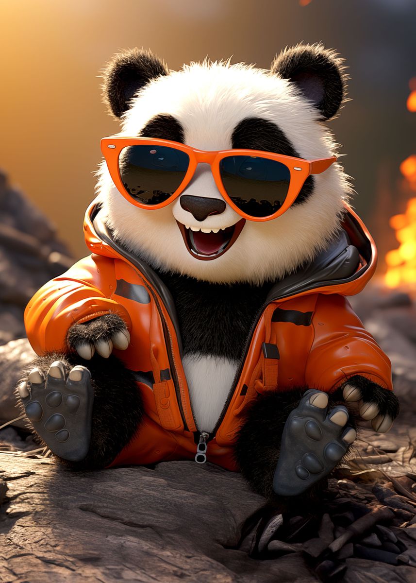 'Panda Bear Love Cute Panda' Poster, picture, metal print, paint by ...