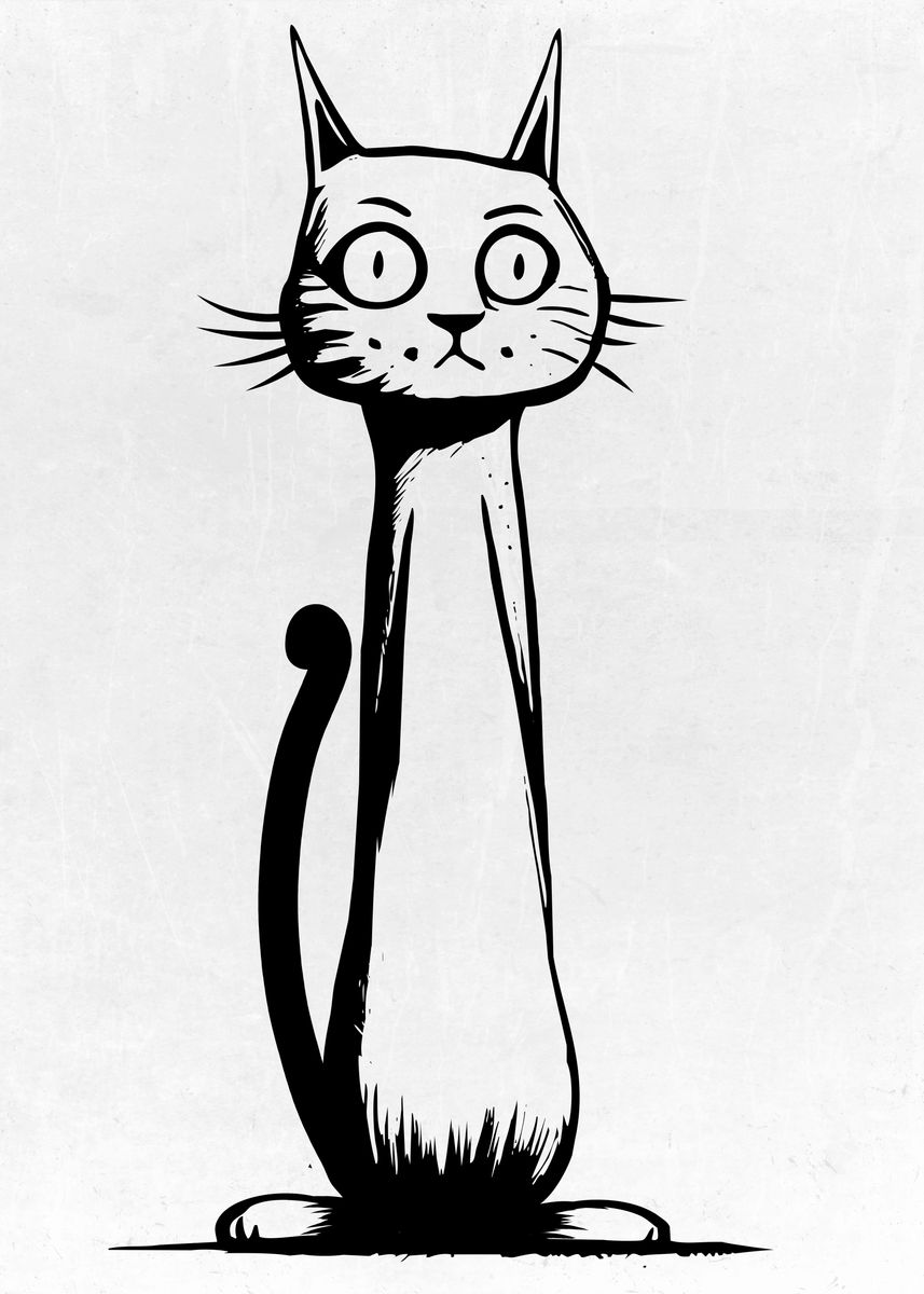 'My Dirty Cat ' Poster, picture, metal print, paint by Ilya Danilov ...