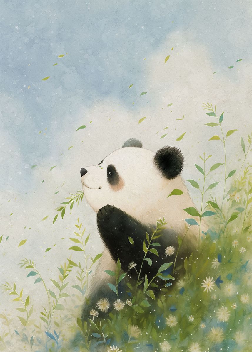 'Cute baby panda' Poster, picture, metal print, paint by Alexandra A ...