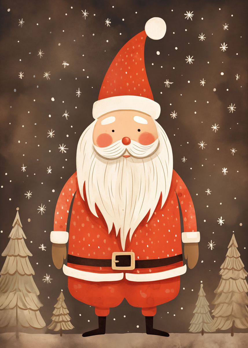 'Lovely Santa Claus Xmas ' Poster, picture, metal print, paint by Antom ...