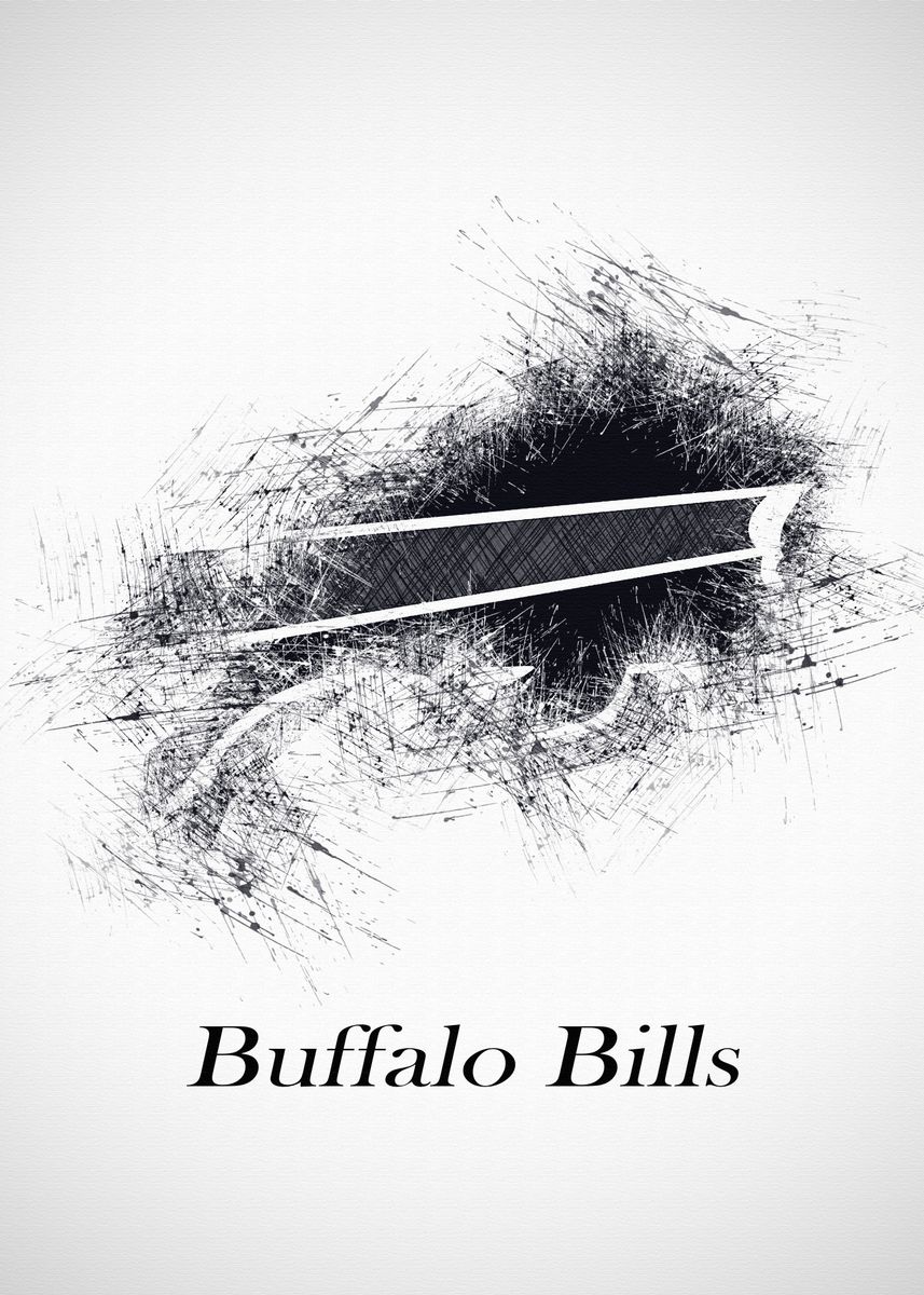 'Buffalo Bills Drawing' Poster, picture, metal print, paint by ...