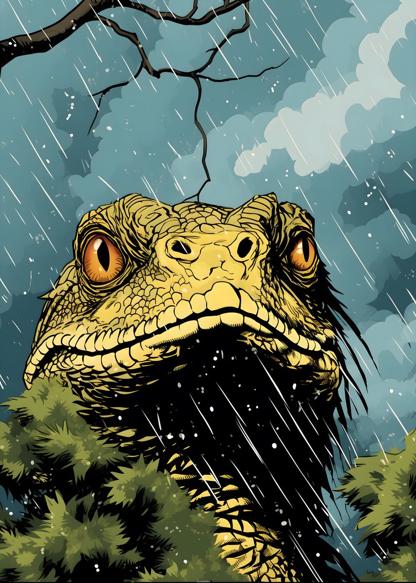 'Giant Lizard' Poster, picture, metal print, paint by Spooky Blob ...