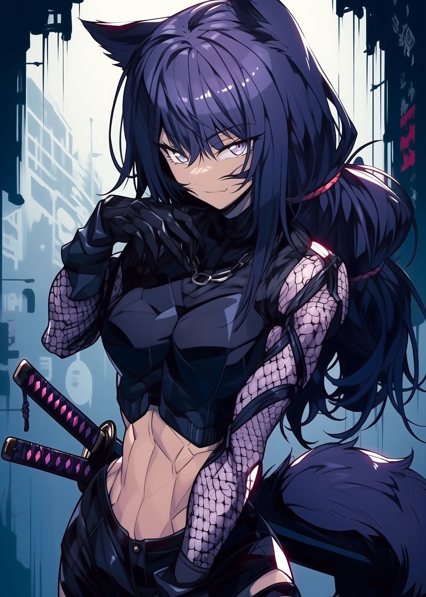 'Cybergirl' Poster, picture, metal print, paint by Hako | Displate