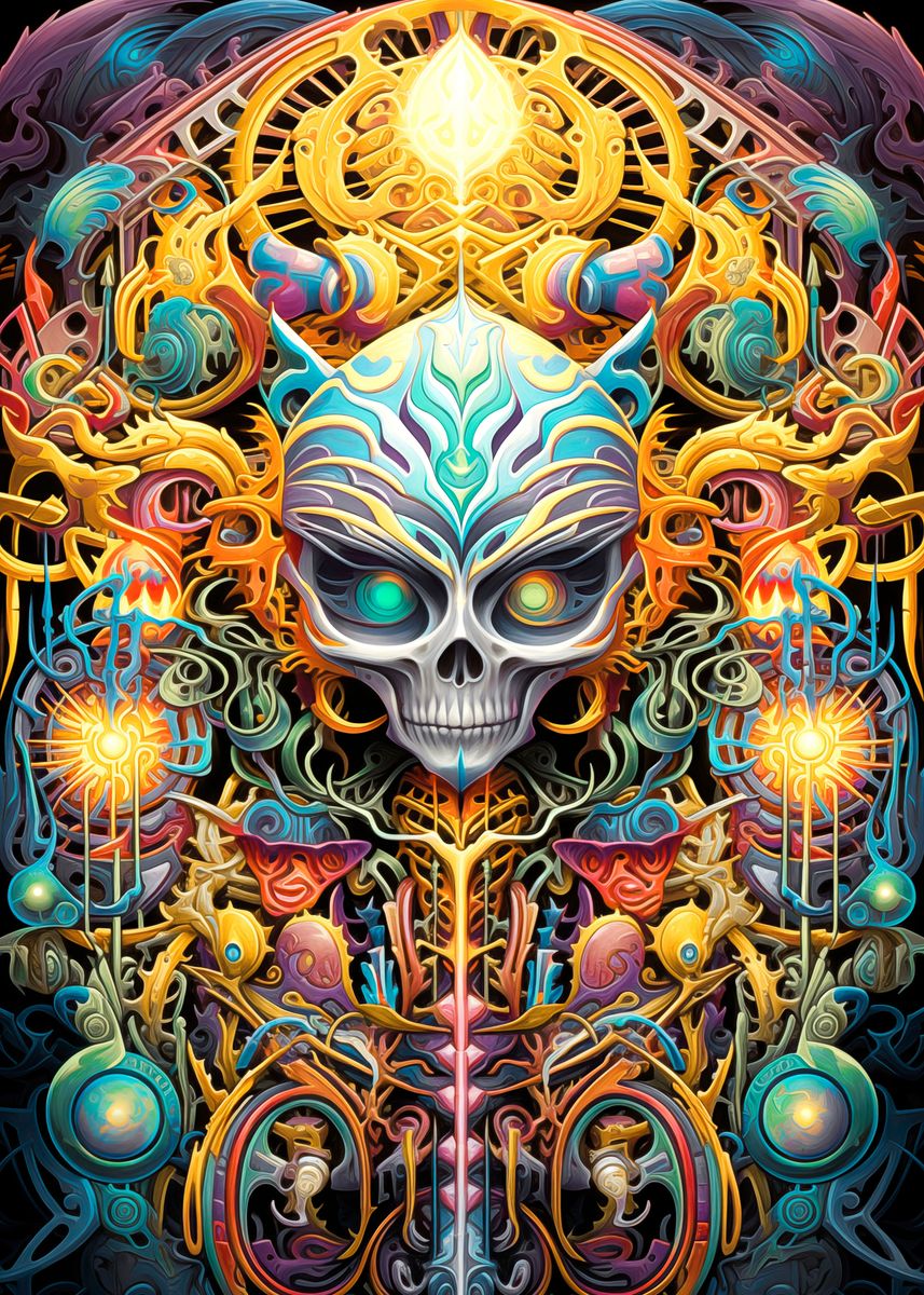 'Psychedelic Entity' Poster, picture, metal print, paint by Pixel Ink ...