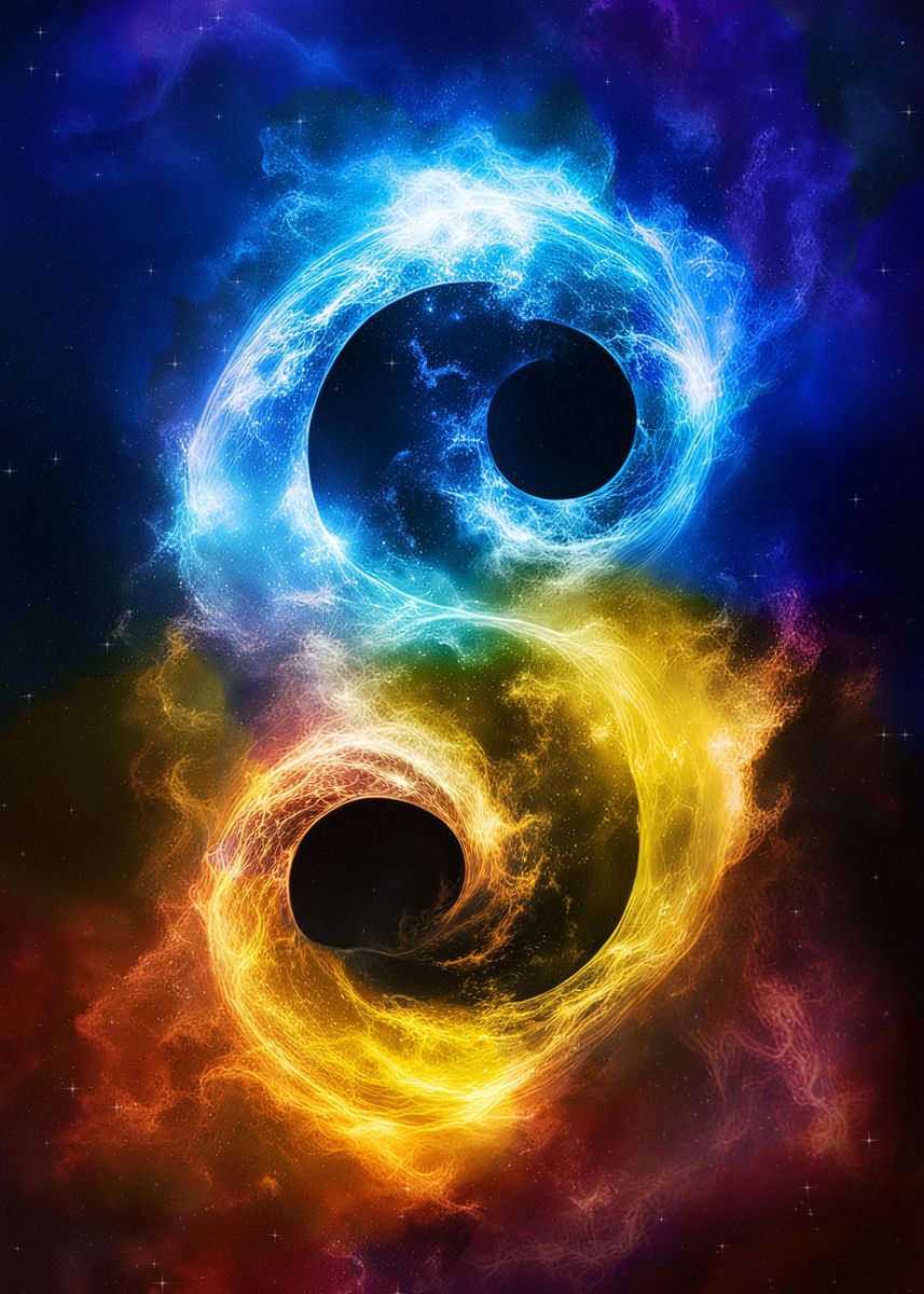 'Fire and Ice' Poster, picture, metal print, paint by Ryu Ookami | Displate