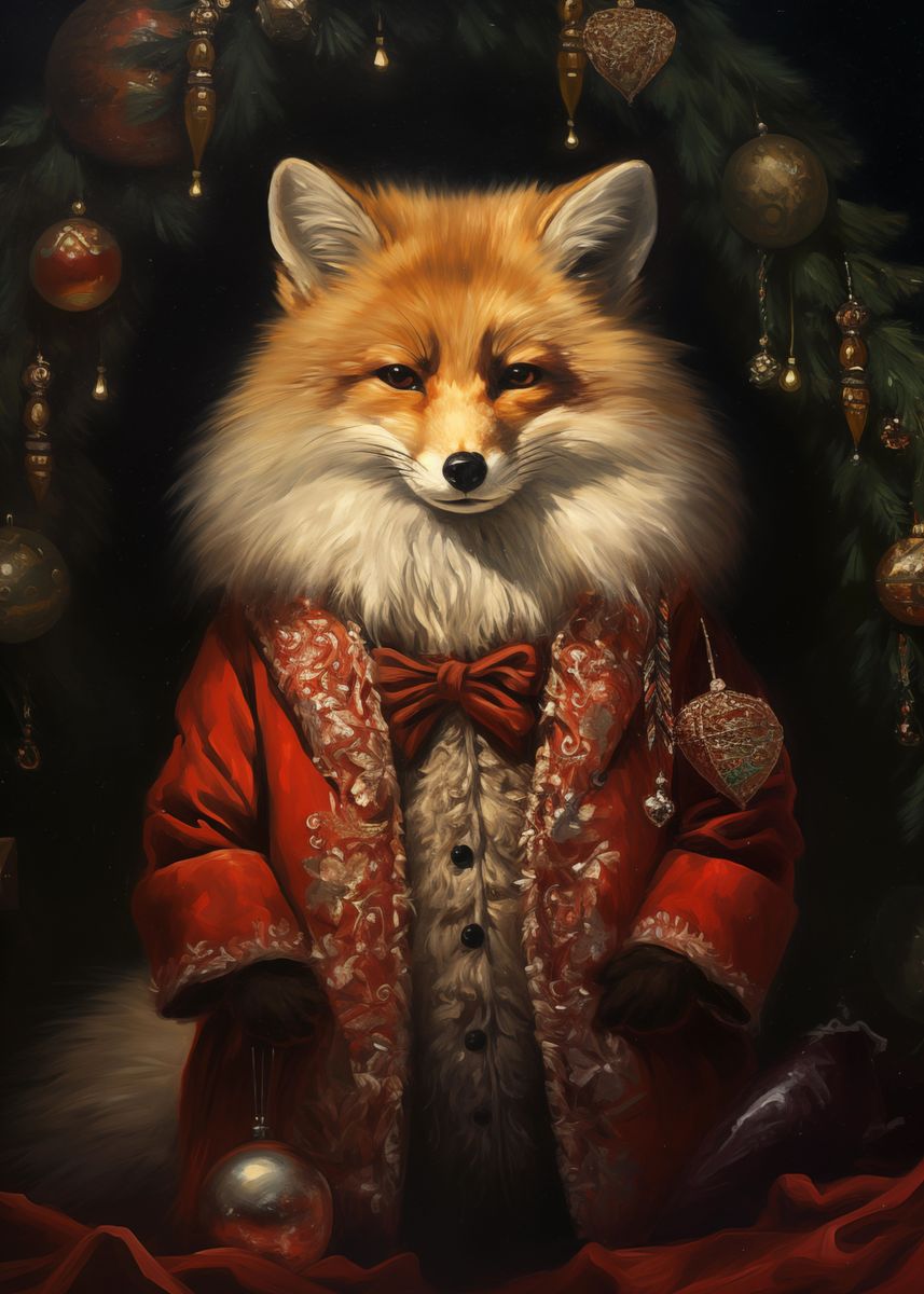 'Fox Christmas' Poster, picture, metal print, paint by Keeling Creative ...