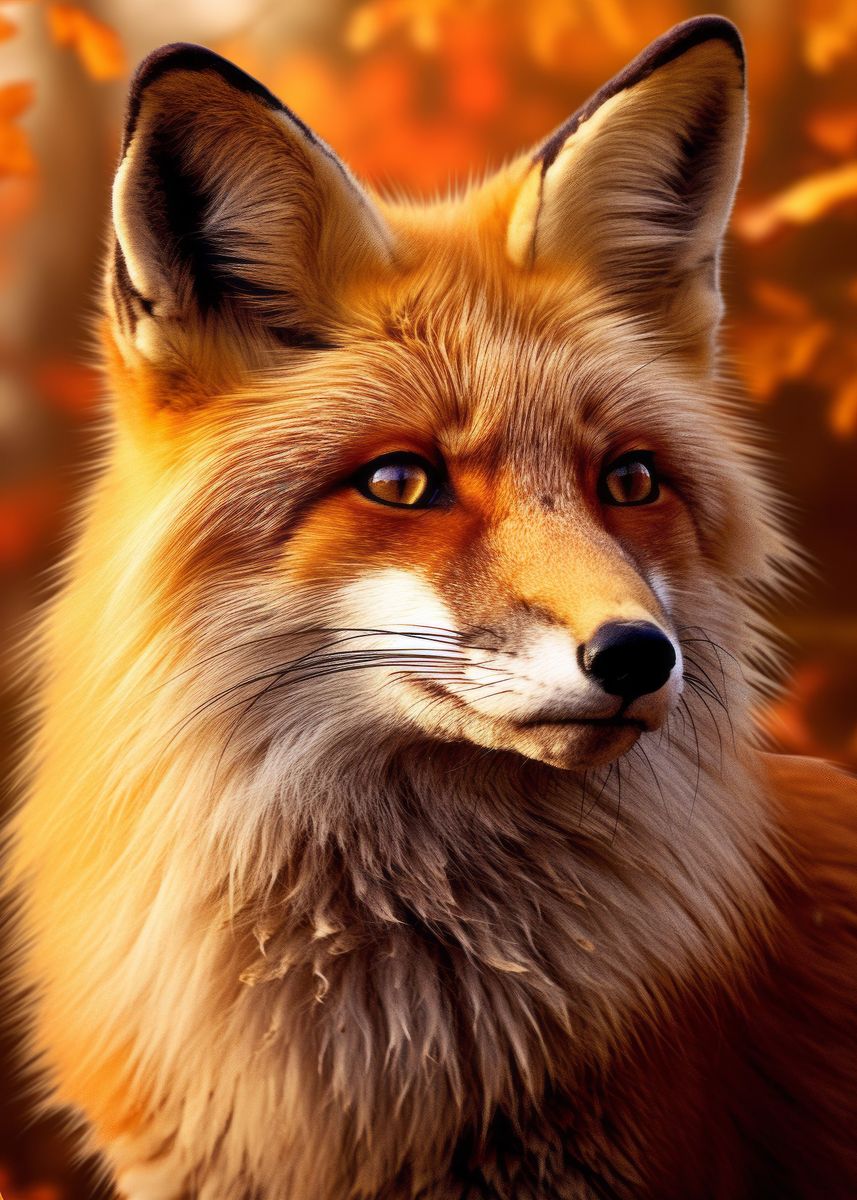 'Fox Portrait Photography' Poster, picture, metal print, paint by ...