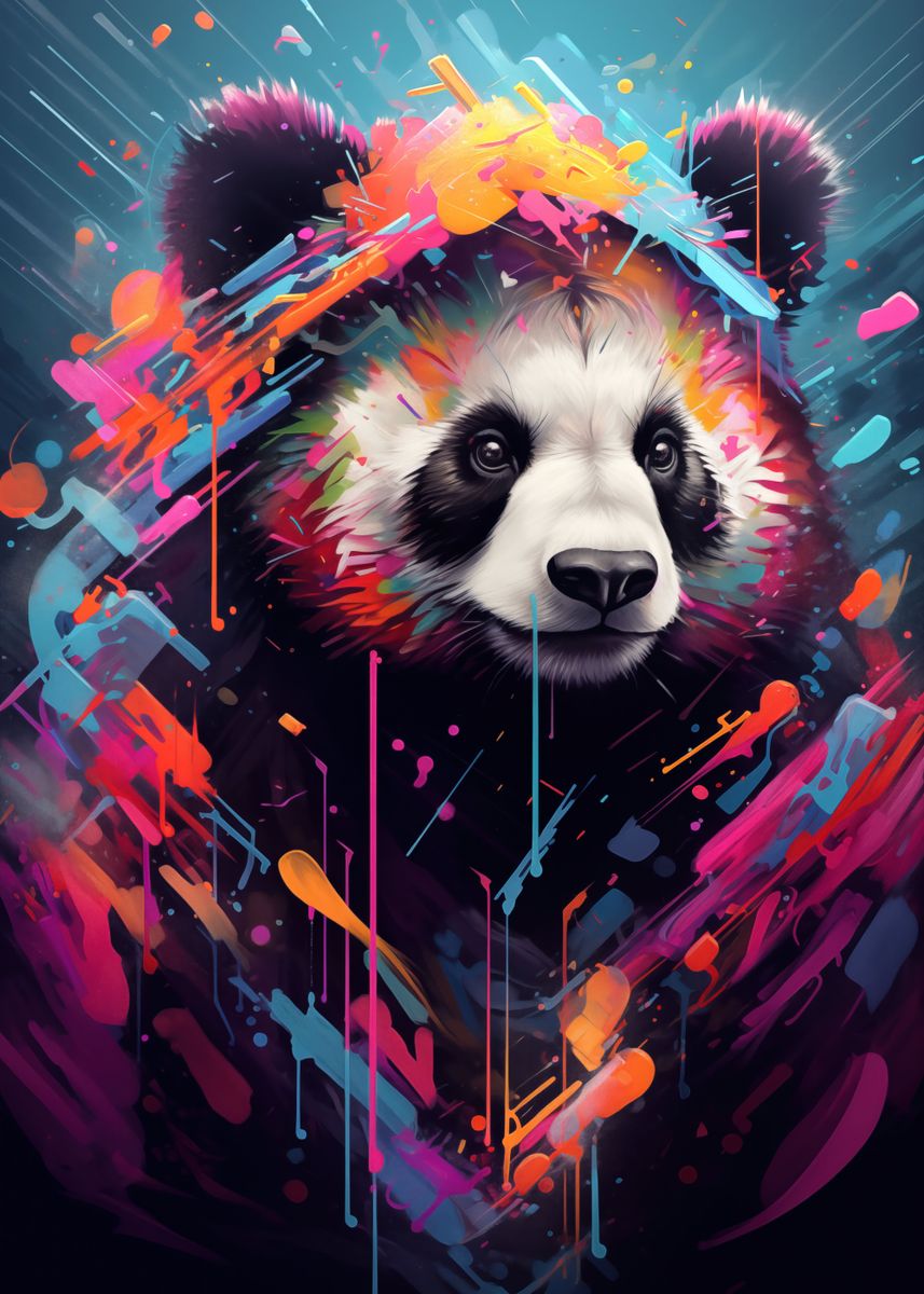 'The Comfortable Panda 2' Poster, picture, metal print, paint by Kingdom of the Fly Design ...
