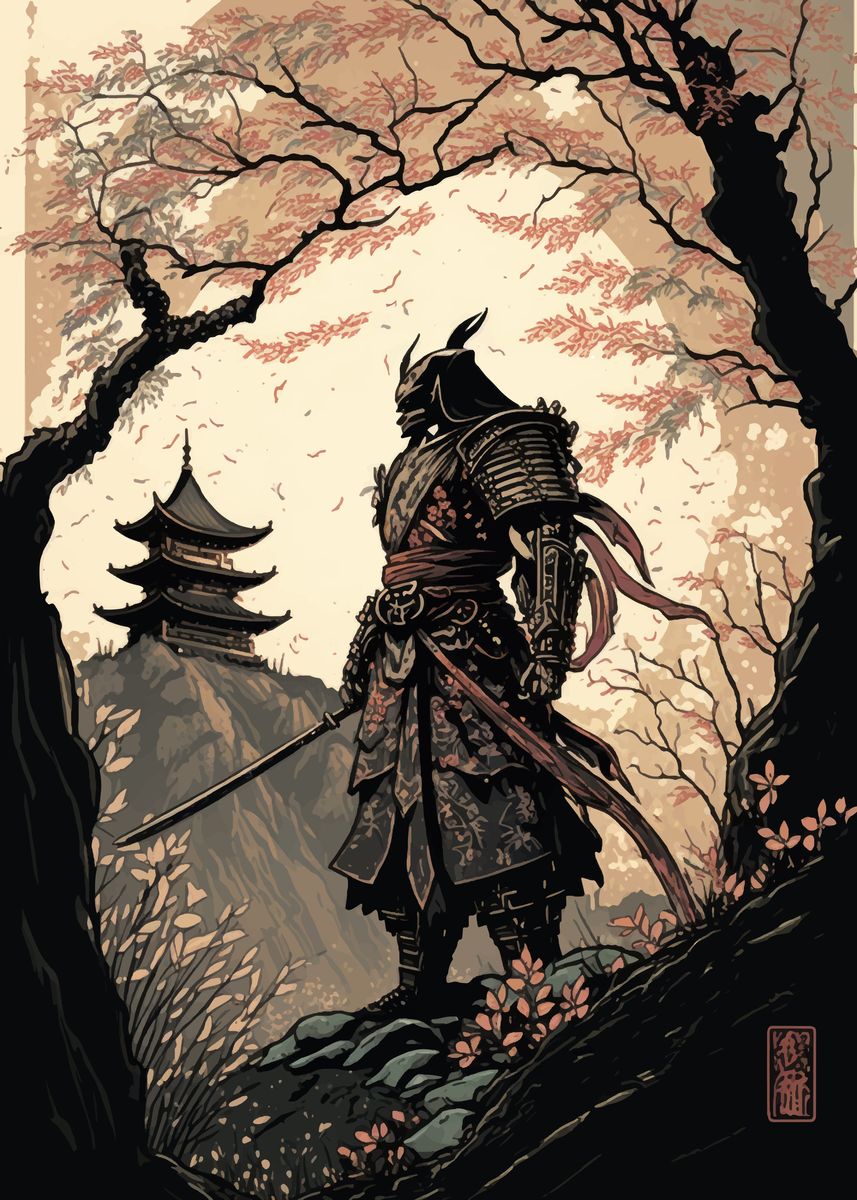 'japanese samurai' Poster, picture, metal print, paint by Amateras ...