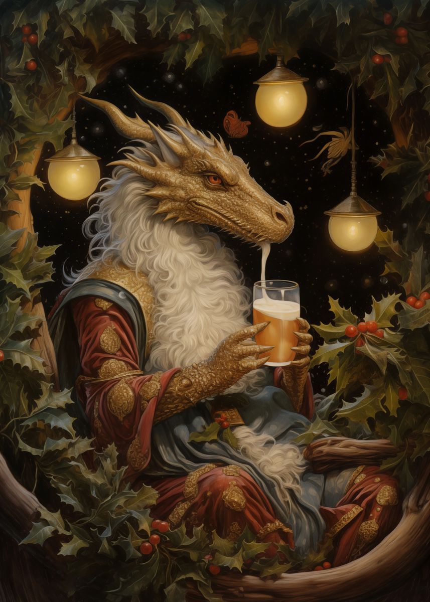 ' Dragon Beer Xmas' Poster, picture, metal print, paint by Dasi Vett ...