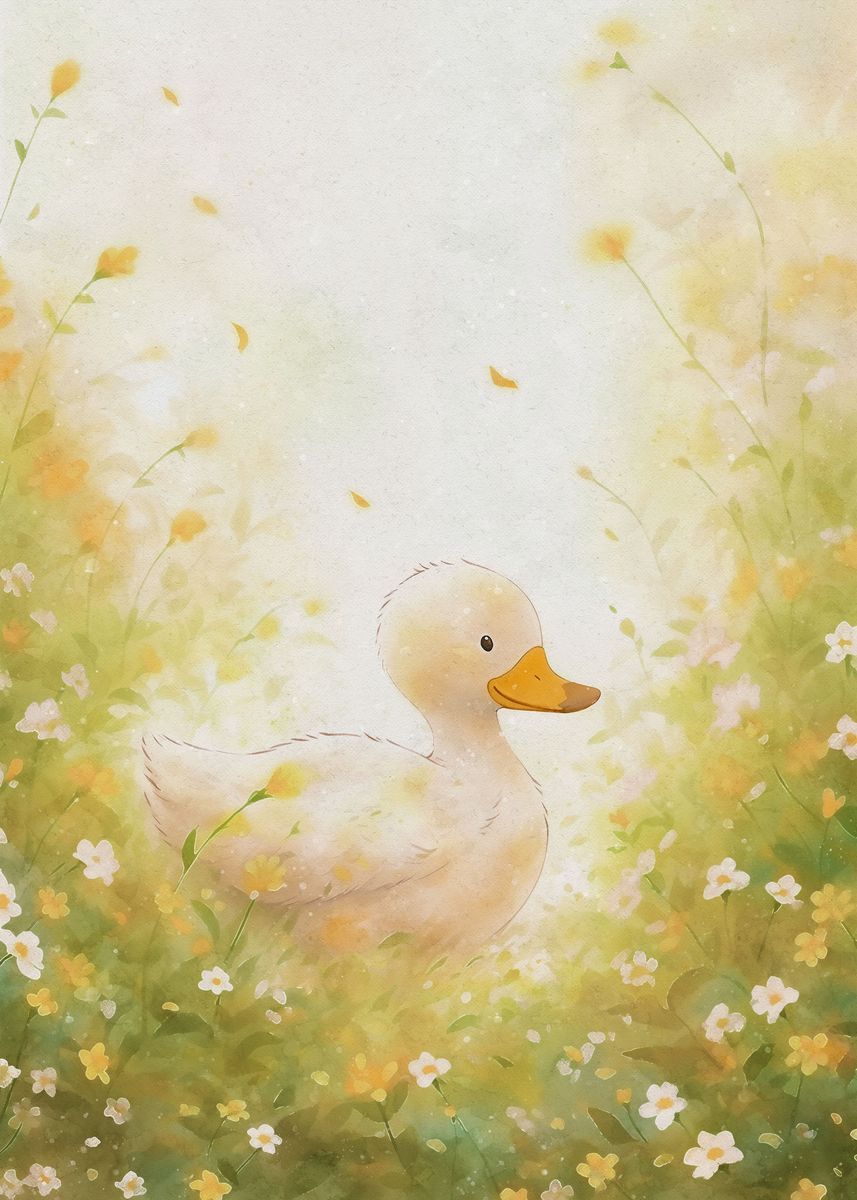 'Cute baby duckling' Poster, picture, metal print, paint by Alexandra A ...
