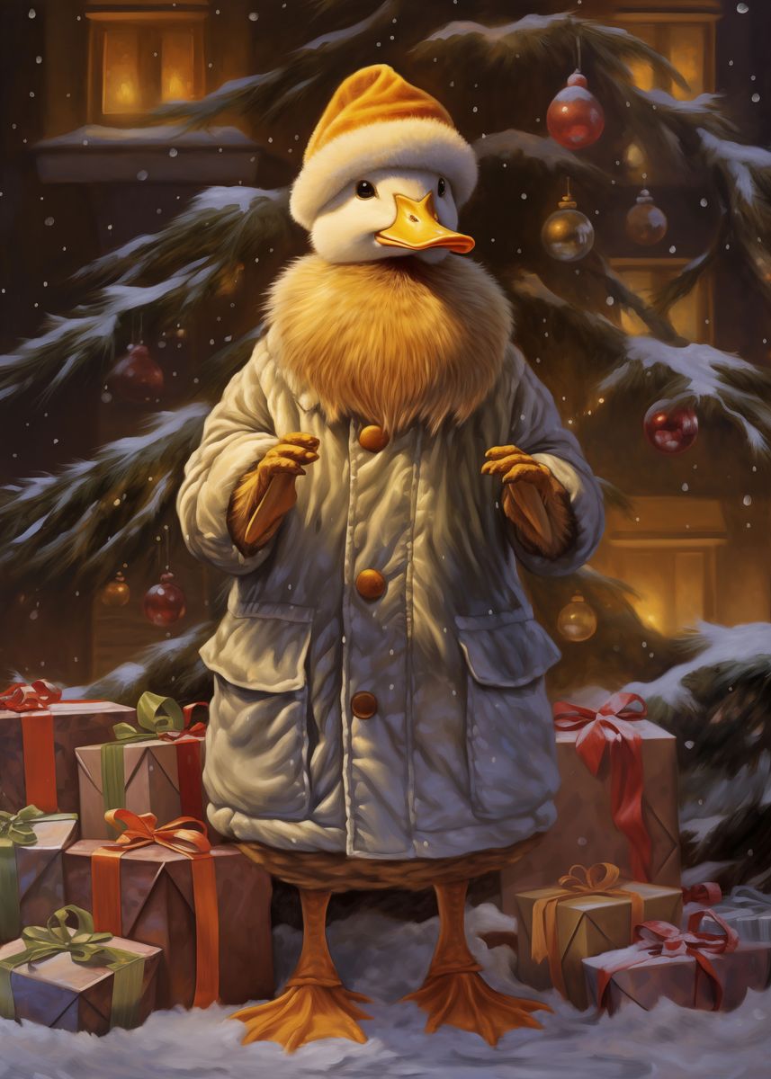 'Xmas Duck' Poster, picture, metal print, paint by Keeling Creative ...