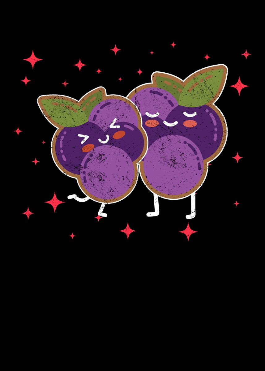 'Blackcurrant Couple' Poster, picture, metal print, paint by Lukes ...