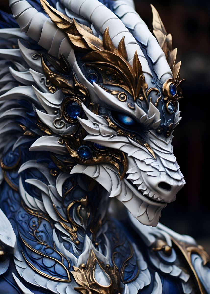 'Lapis Lazuli Dragon' Poster, picture, metal print, paint by MajopArt ...