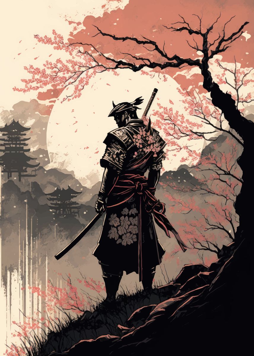 'samurai' Poster, picture, metal print, paint by Amateras Design | Displate