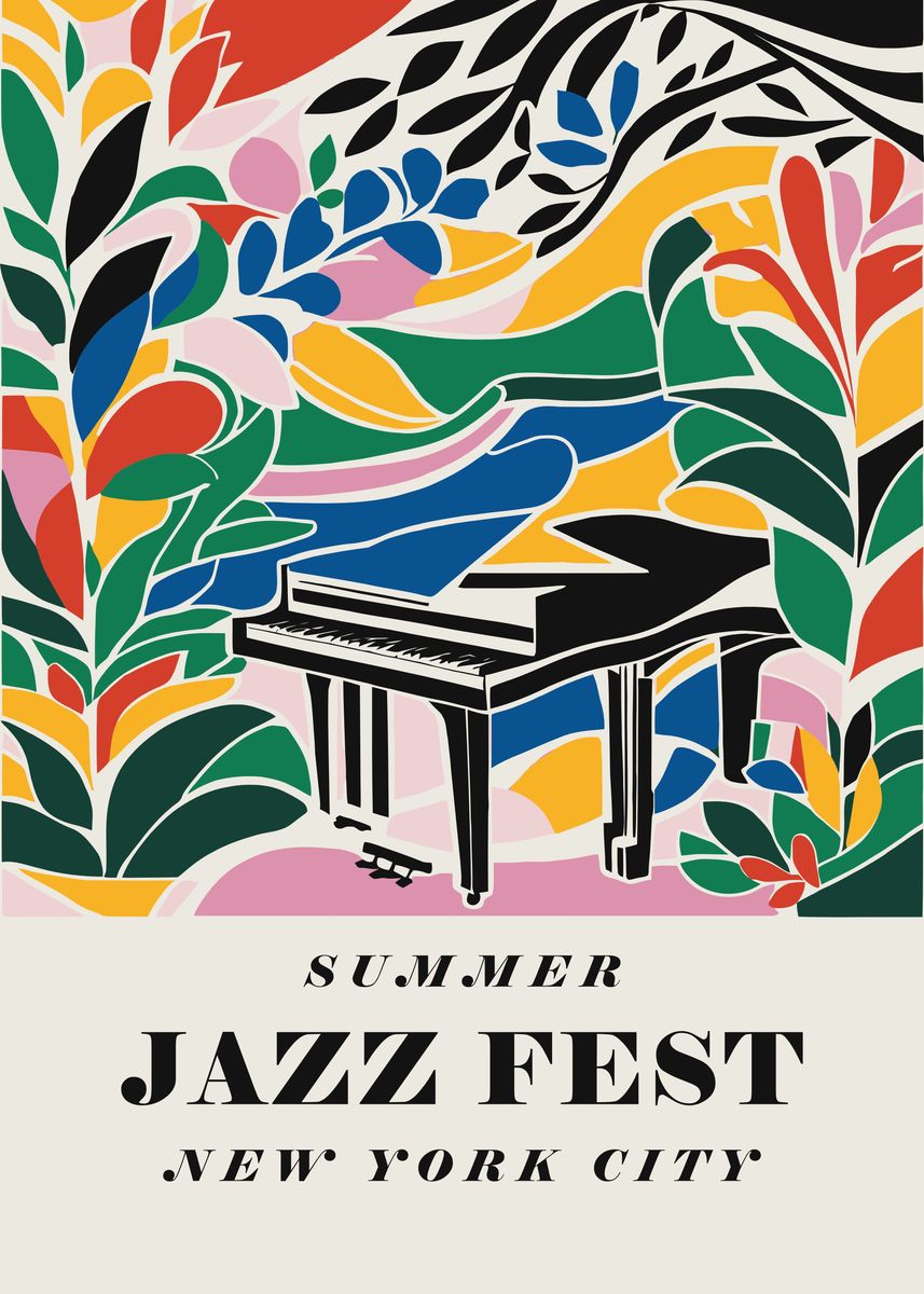 'Summer Jazz Fest NYC' Poster, picture, metal print, paint by ...