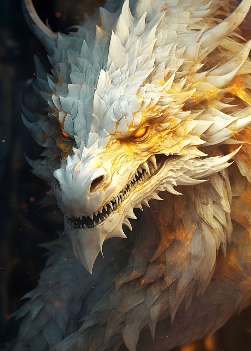 'Citrine Dragon ' Poster, picture, metal print, paint by MajopArt ...