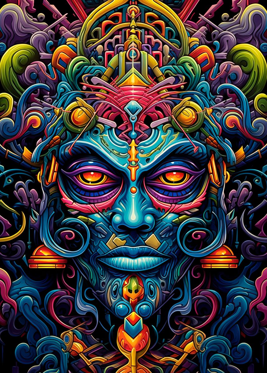 'Psychedelic Entity 2' Poster, picture, metal print, paint by Pixel Ink ...