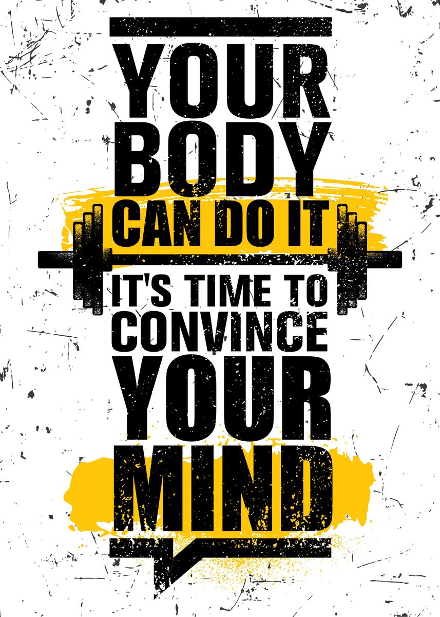 'Gym Quotes' Poster, picture, metal print, paint by stu paice | Displate