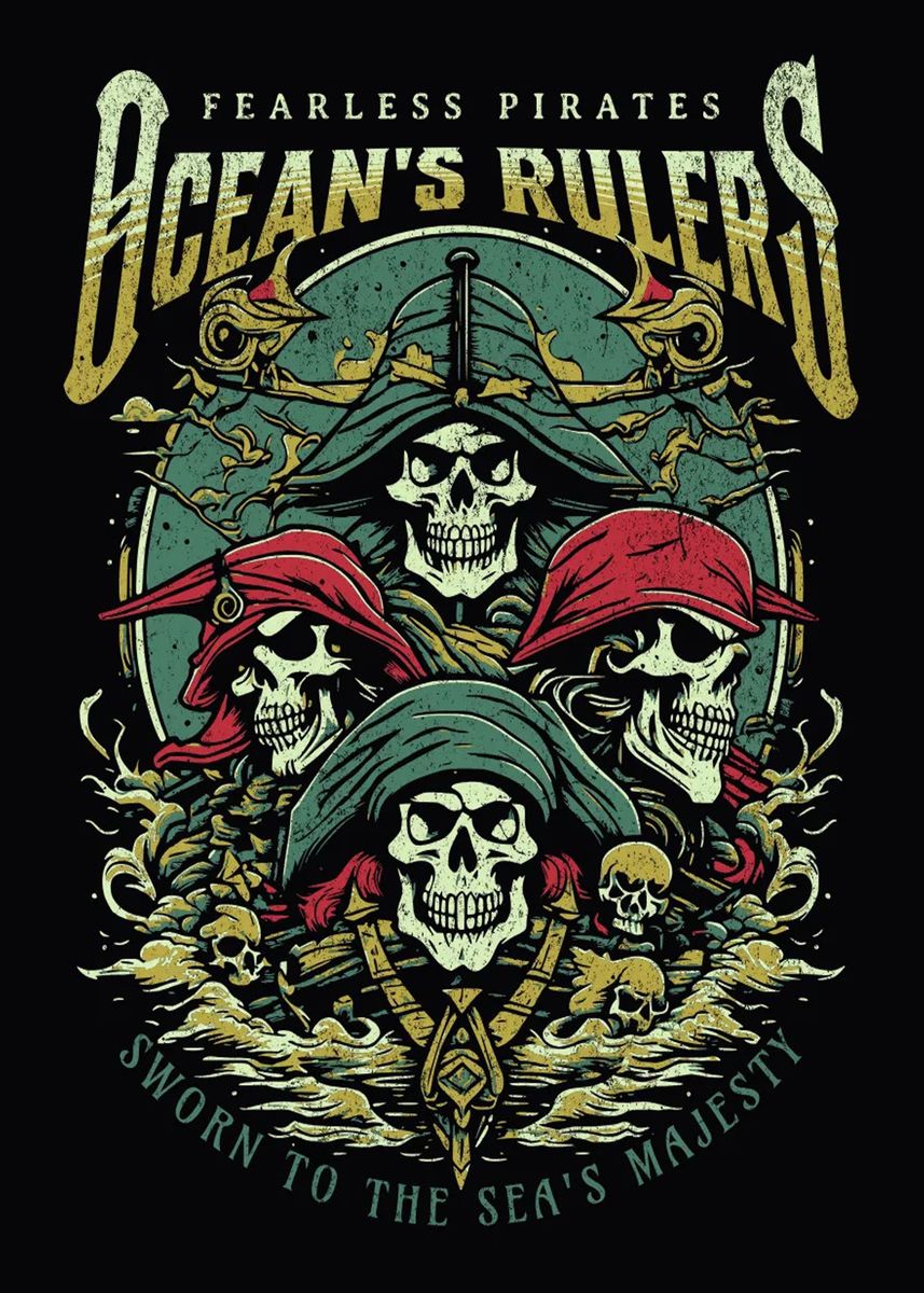 'fearless pirates' Poster, picture, metal print, paint by best art ...