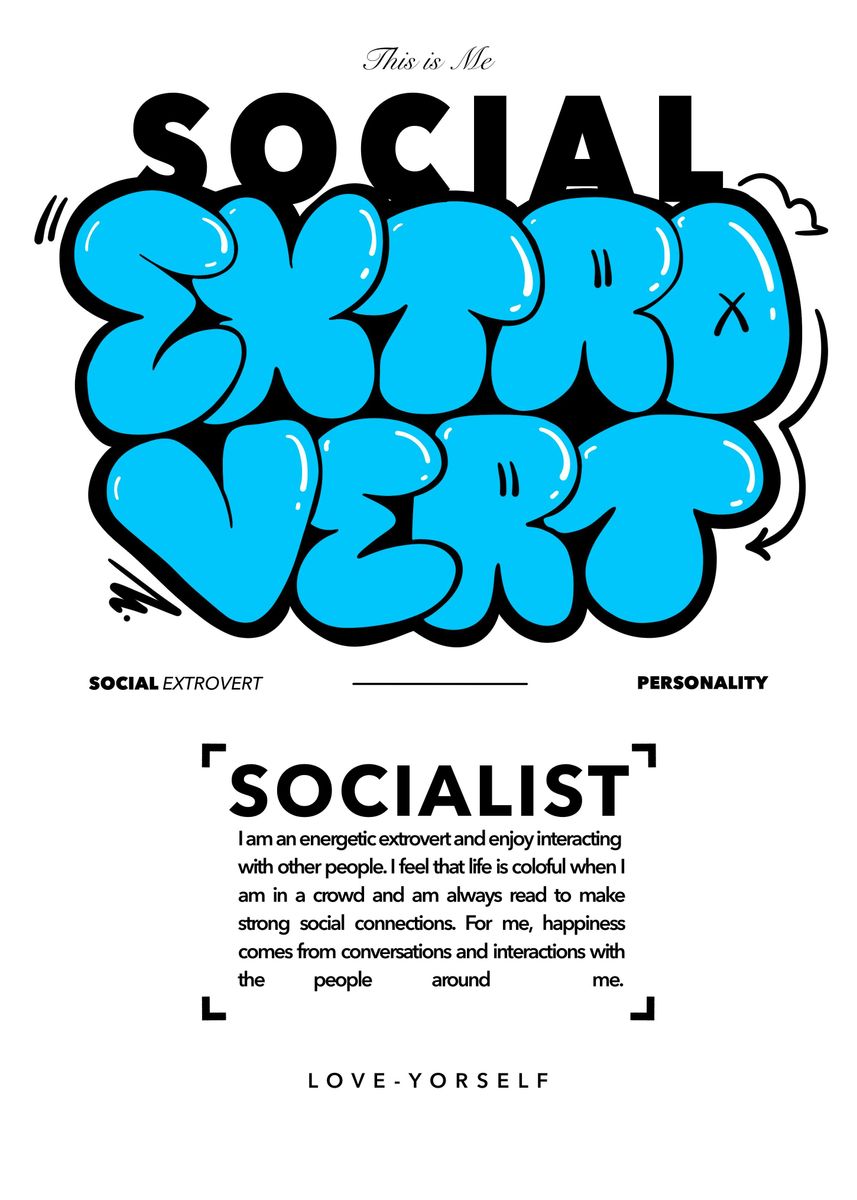 'Extrovert' Poster, picture, metal print, paint by Lardis Art | Displate
