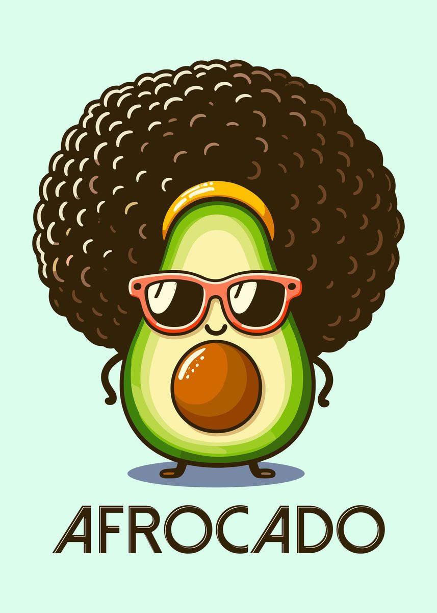'Afrocado ' Poster, picture, metal print, paint by Ba Ab | Displate